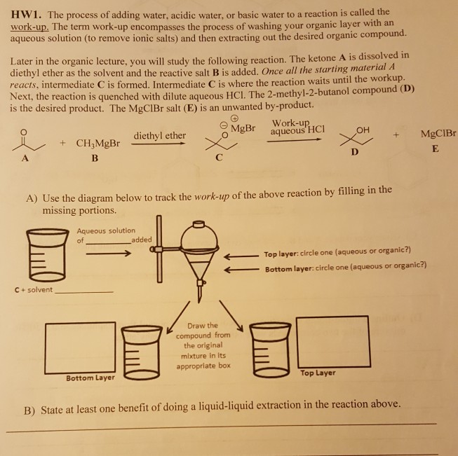 Solved HW1. The process of adding water, acidic water, or | Chegg.com