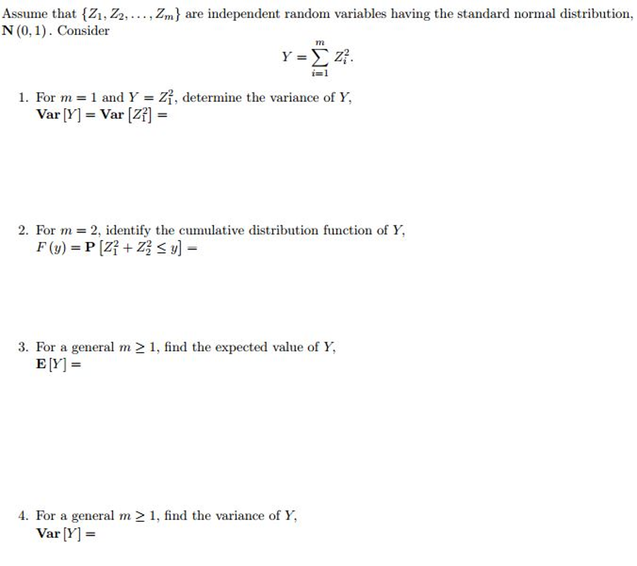 Solved Assume that {Z_1, Z_2, ..., Z_m} are independent | Chegg.com