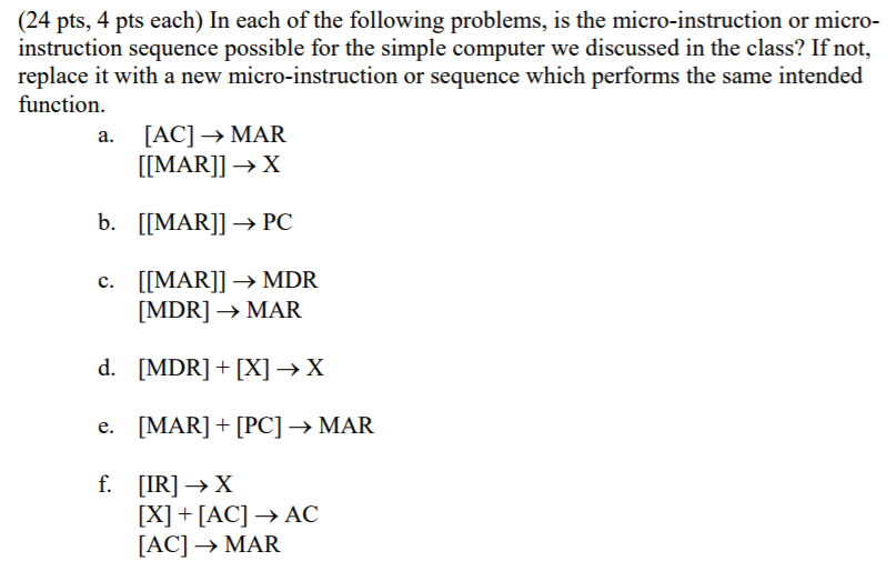 (24 pts, 4 pts each) In each of the following | Chegg.com