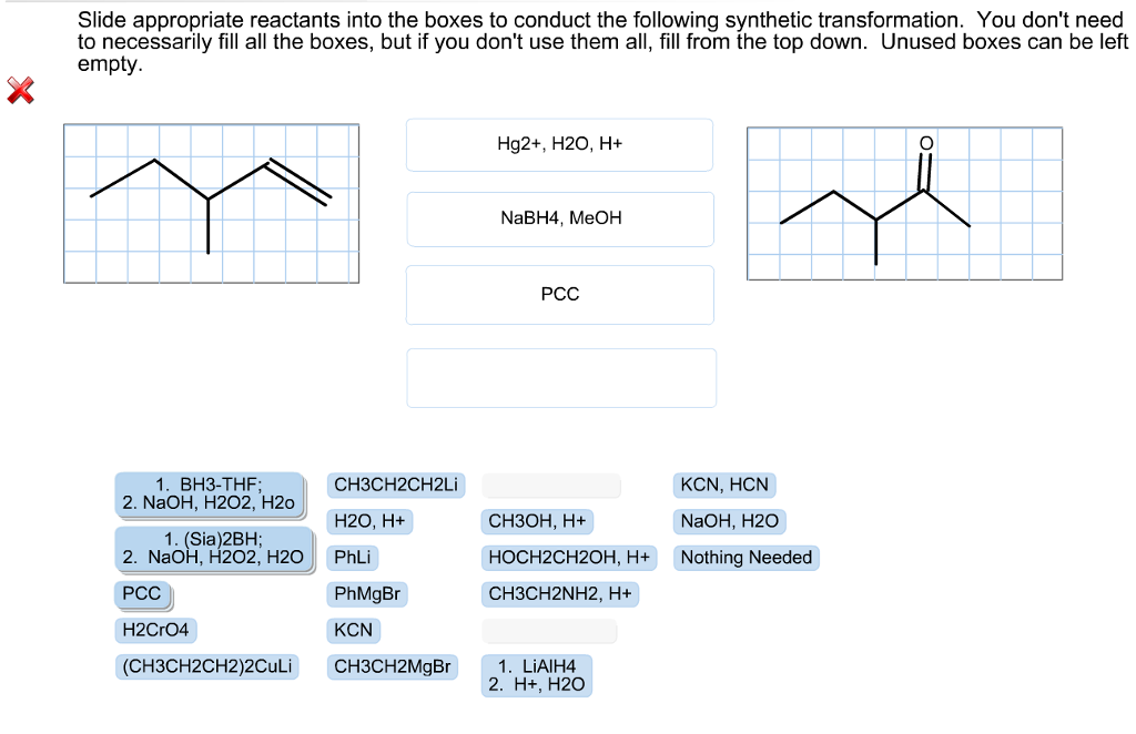Solved Slide appropriate reactants into the boxes to conduct | Chegg.com