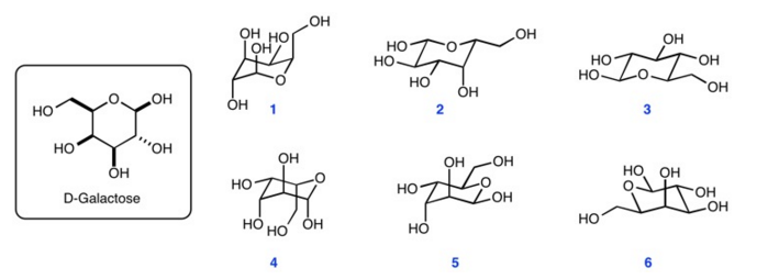 1a) A skeletal drawing of D-Galactose, a sugar found | Chegg.com