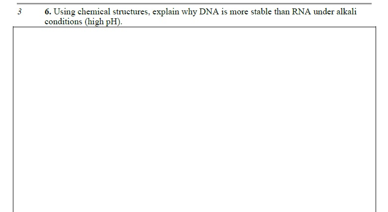 Solved Using chemical structures, explain why DNA is more | Chegg.com