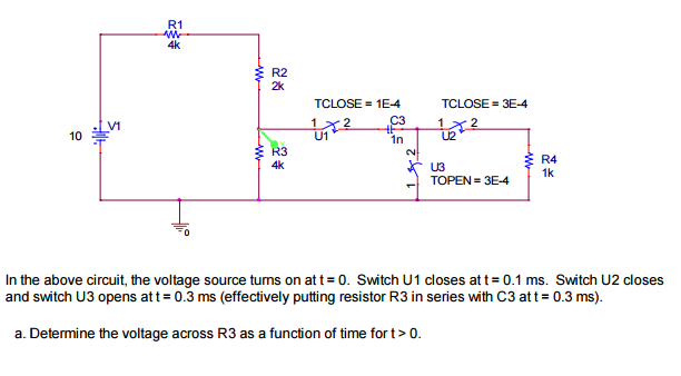 Solved Find the voltage across R3 as a function of time for | Chegg.com