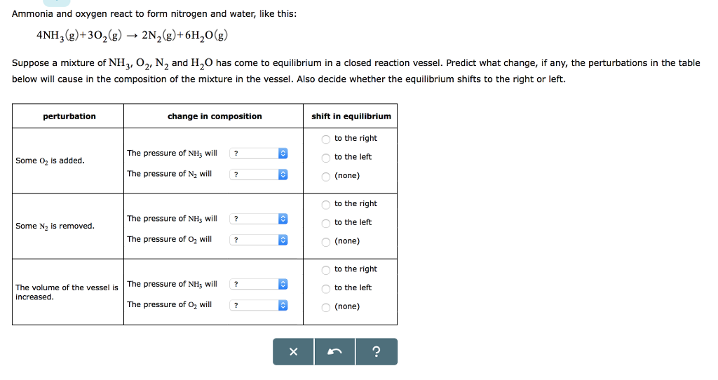Solved Ammonia and oxygen react to form nitrogen and water, | Chegg.com