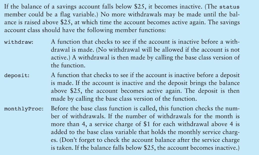 Solved 14. Bank Accounts This program should be designed and | Chegg.com