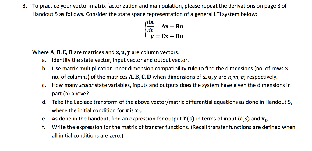 Solved To practice your vector-matrix factorization and | Chegg.com
