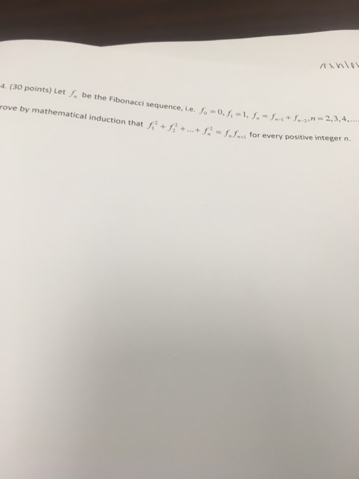Solved Let f_n be the Fibonacci sequence, f_0 = 0, f_1 = 1, | Chegg.com