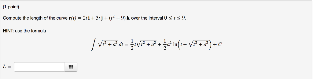 Solved Compute the length of the curve r(t) = 2ti + 3tj + | Chegg.com