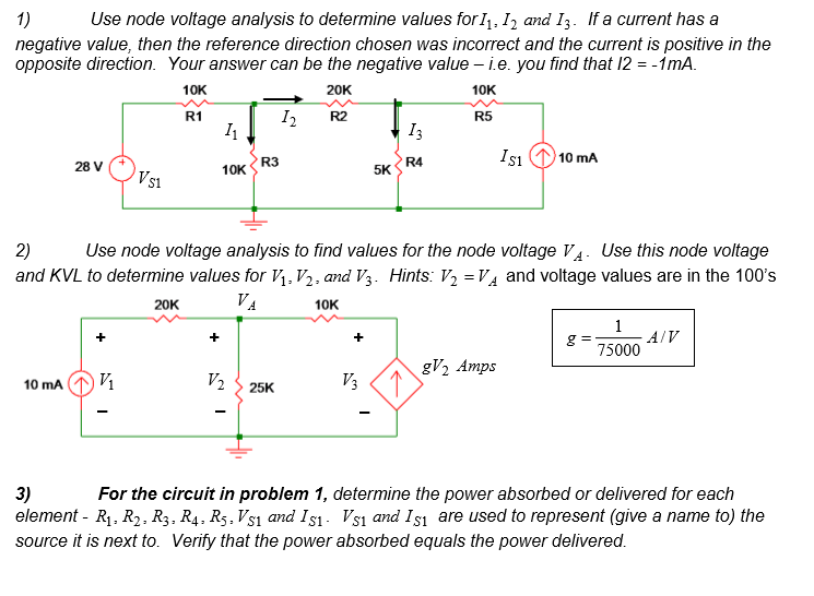 Solved Use Node Voltage Analysis To Determine Values For