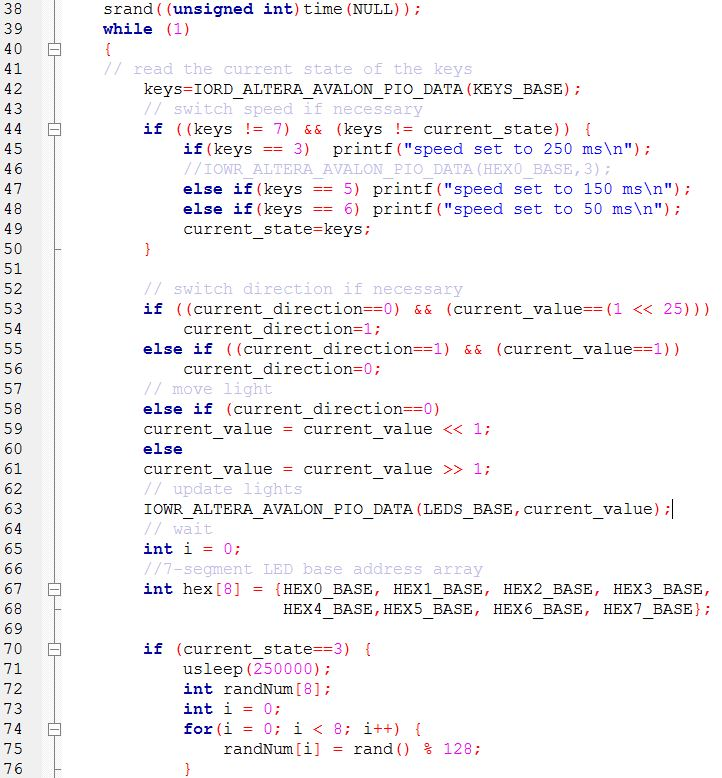 HELP WITH PROGRAMMING IN C USING NIOS II IDE FOR | Chegg.com