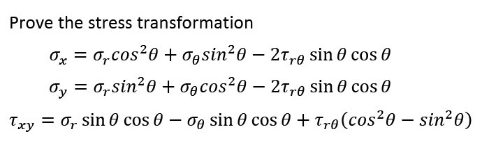 Solved Prove two-dimensional stress transformation which is | Chegg.com