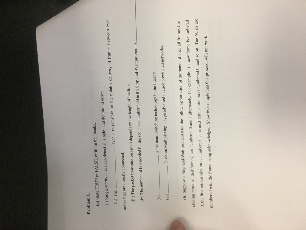 Solved State TRUE or FALSE, or fill in the blanks. | Chegg.com