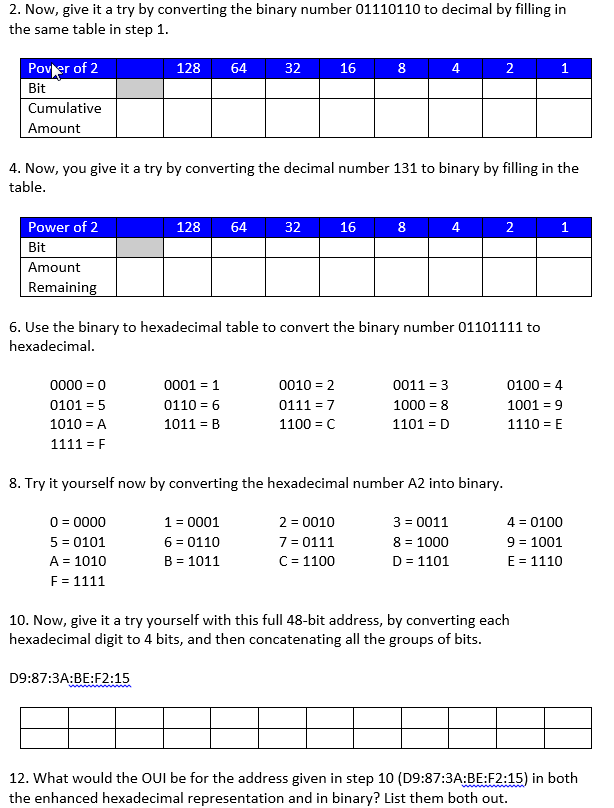 Solved 2. Now, give it a try by converting the binary number | Chegg.com