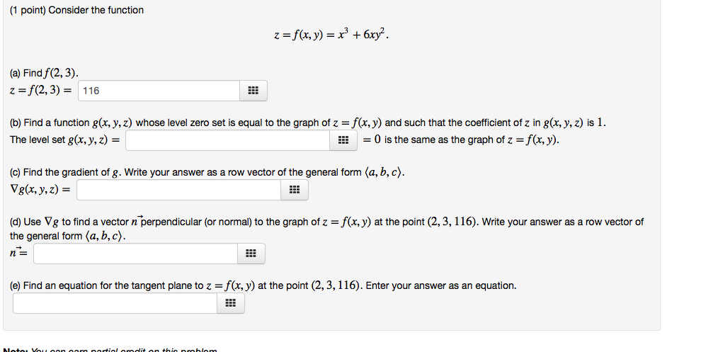 Solved 1 point) Consider the function z=f(x,y) = 굿 +6 (a) | Chegg.com Solved 1 point) Consider the function z=f(x,y) = 굿 +6 (a) | Chegg.com