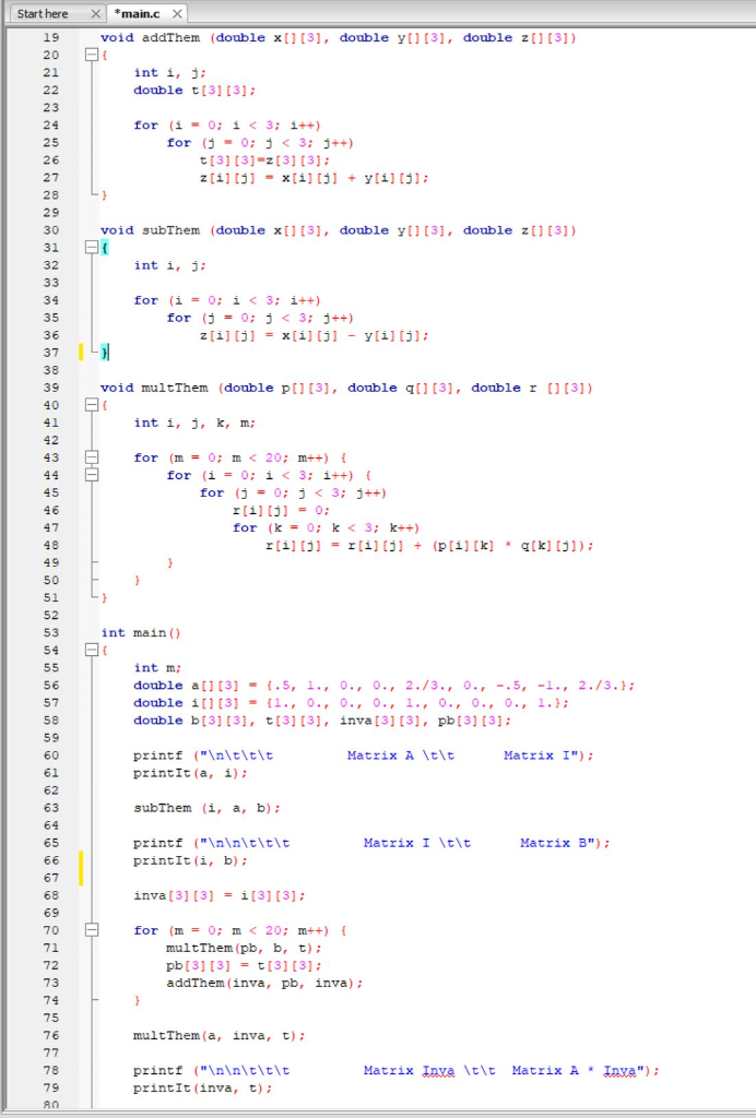 I have to write a program in C that finds the inverse | Chegg.com