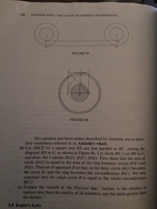 Solved 9.7 Some Simple Paradoxes from Galileo's "Discorsi" | Chegg.com