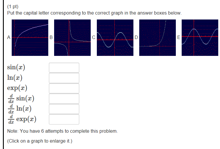 Solved (1 pi) Put the capital letter corresponding to the | Chegg.com