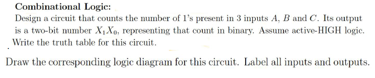 Solved Design A Circuit That Counts The Number Of 1s 