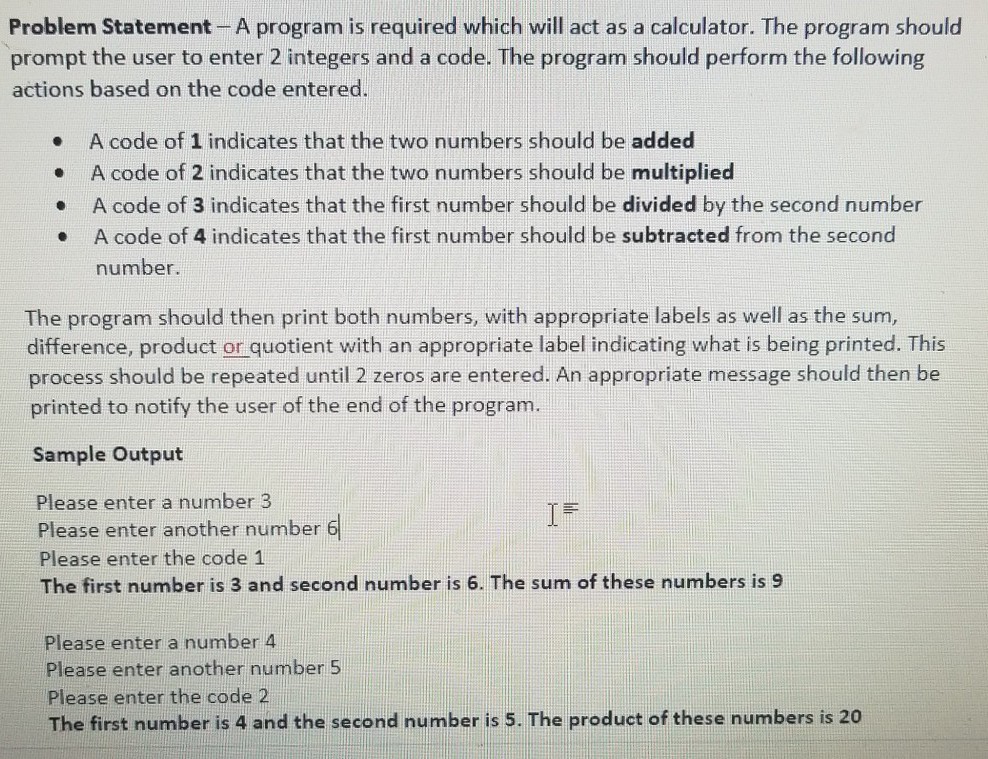 Solved Problem Statement- A program is required which will | Chegg.com
