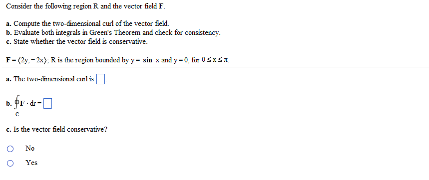 Solved Consider the following region R and the vector field | Chegg.com