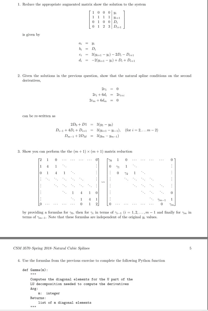 Solved 1. Reduce the appropriate augmented matrix show the | Chegg.com