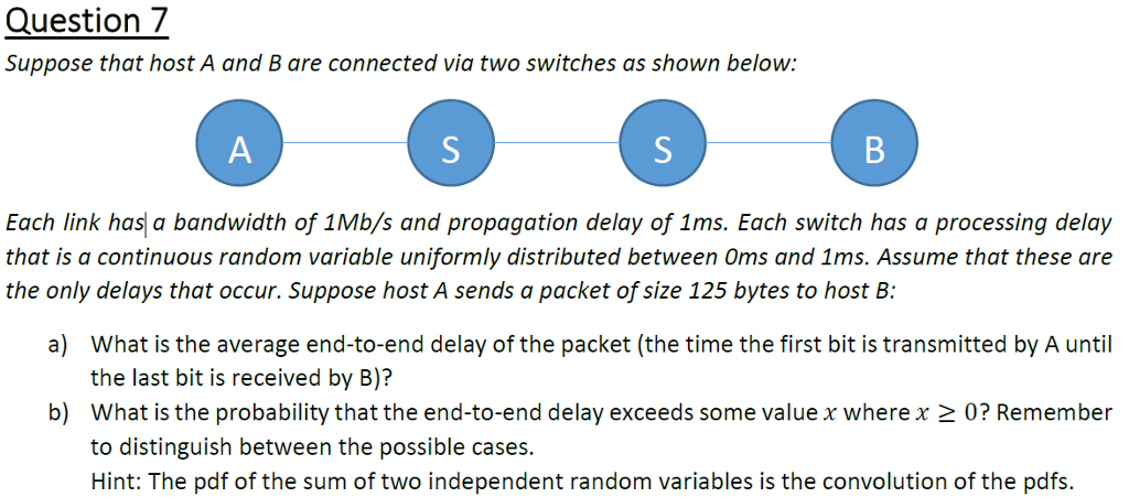 Solved Suppose that host A and B are connected via two | Chegg.com