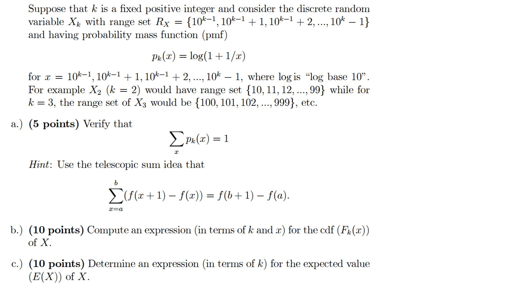 Suppose that k is a fixed positive integer and | Chegg.com