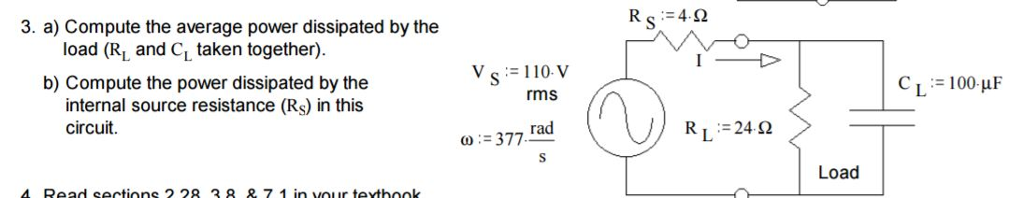 Solved Compute the average power dissipated by the load (R_L | Chegg.com