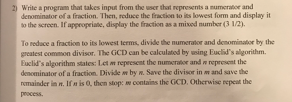 Solved 2 Write A Program That Takes Input From The User 5860