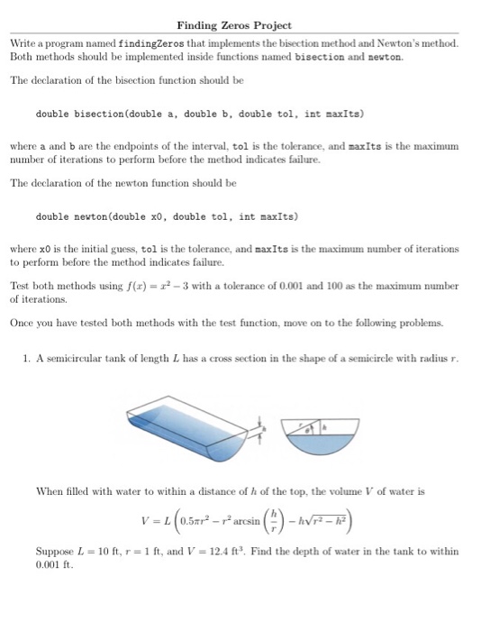 Solved Finding Zeros Project Write a program named | Chegg.com