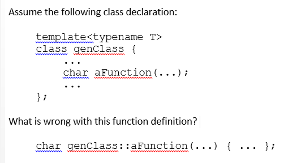 Solved Assume the following class declaration: template Solved Assume the following class declaration: template