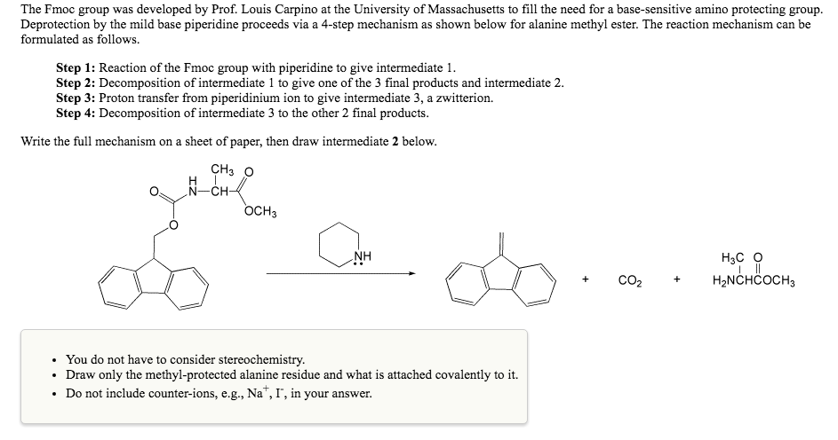 Solved The Fmoc group was developed by Prof. Louis Carpino | Chegg.com