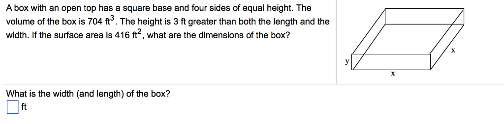 Solved A box with an open top has a square base and four | Chegg.com