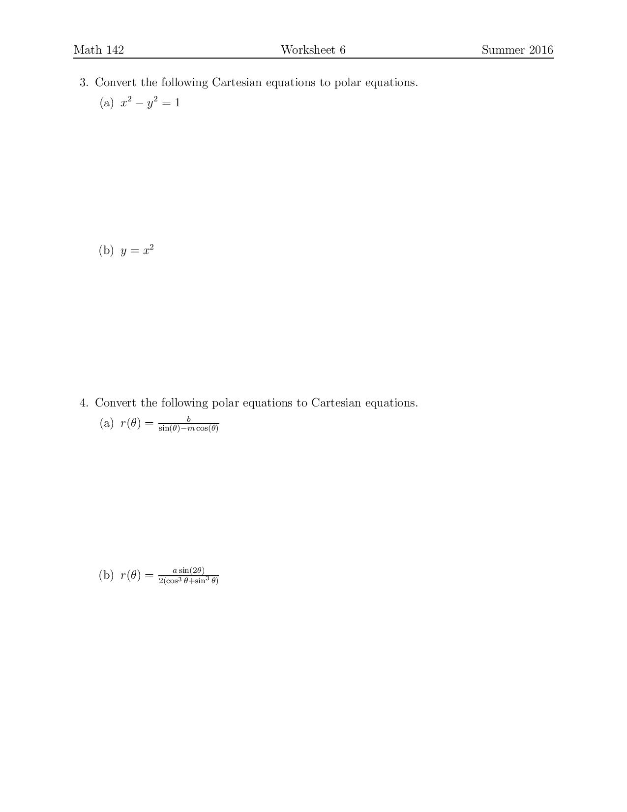 Solved Convert the following Cartesian equations to polar | Chegg.com