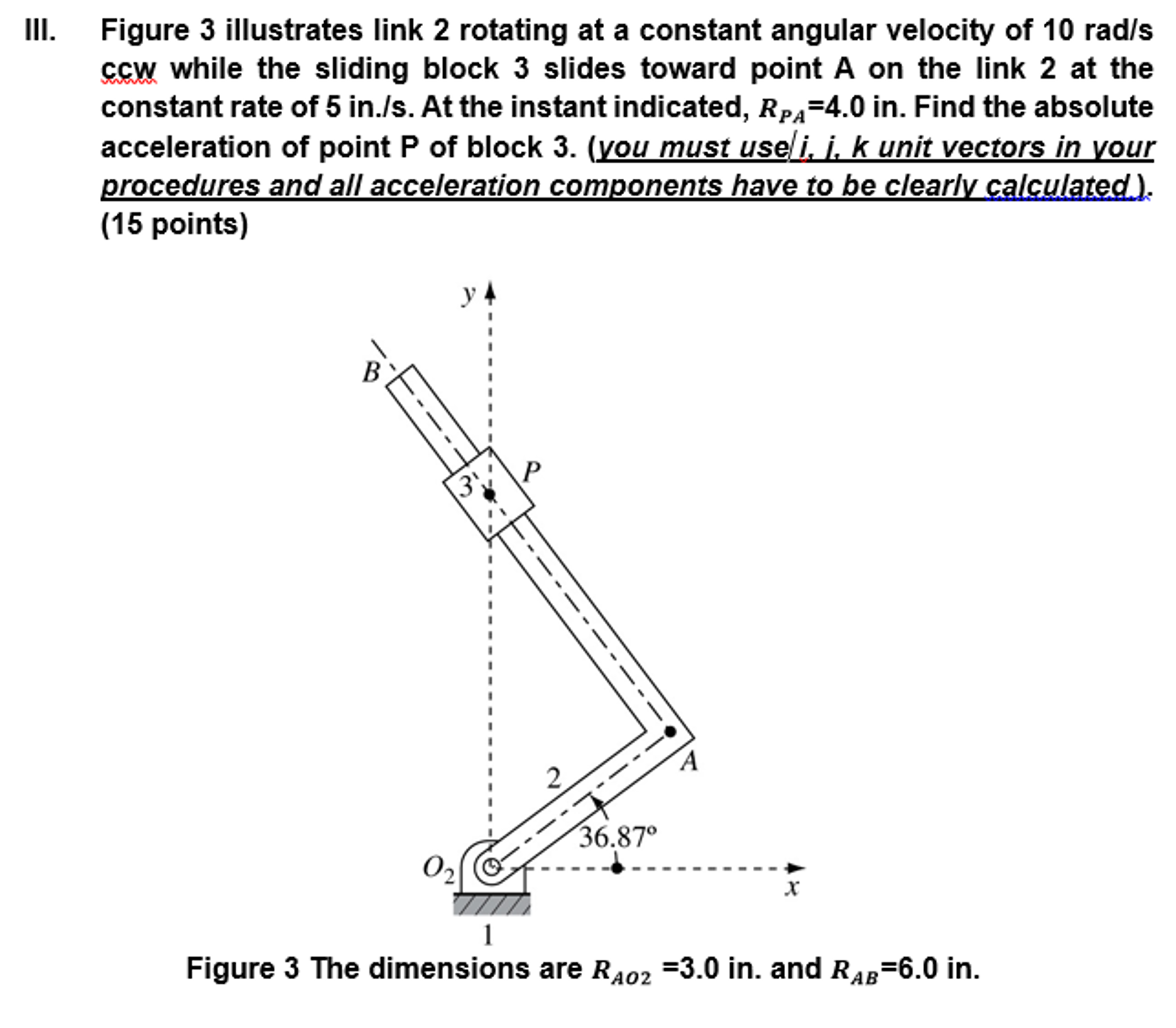 Solved Figure 3 illustrates link 2 rotating at a constant | Chegg.com
