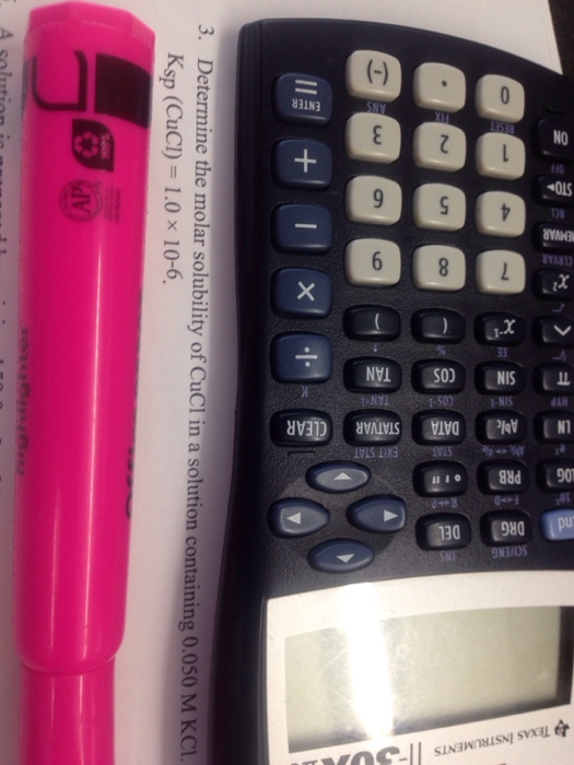 Solved 3. Determine the molar solubility of CuCl in a | Chegg.com