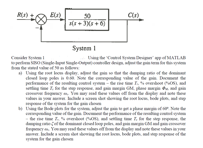 Solved R(s)E 0 6 System 1 Using the 'Control System | Chegg.com