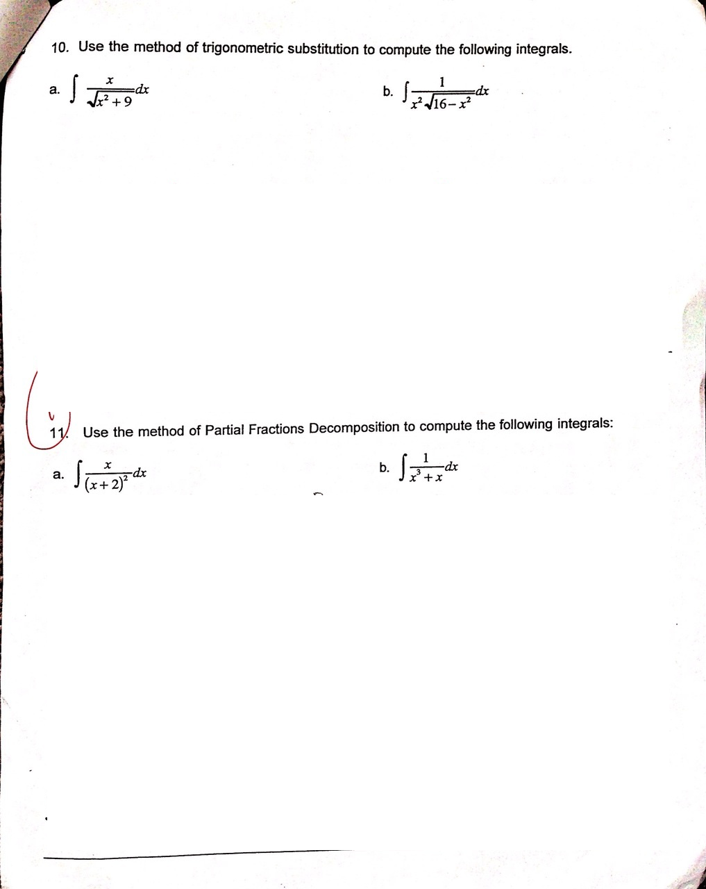 Solved 10.Use the method of trigonometric substitution to | Chegg.com