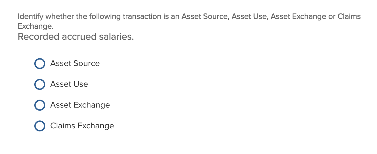 Solved Identify whether the following transaction is an | Chegg.com
