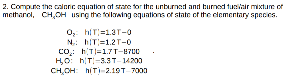 2. Compute the caloric equation of state for the | Chegg.com