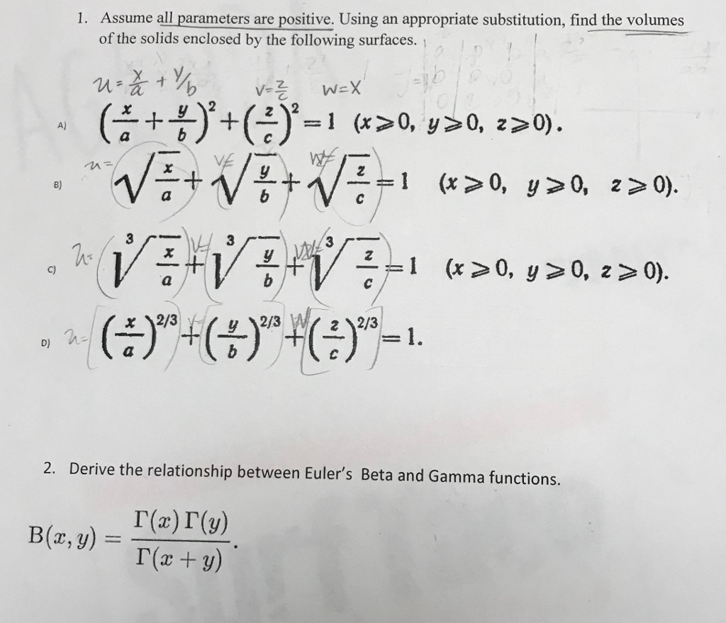 Solved ind the 1. Assume all parameters are positive. Using | Chegg.com