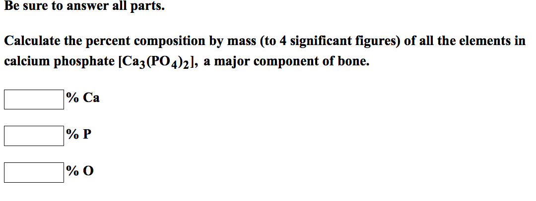Solved Calculate the percent composition by mass (to 4 | Chegg.com