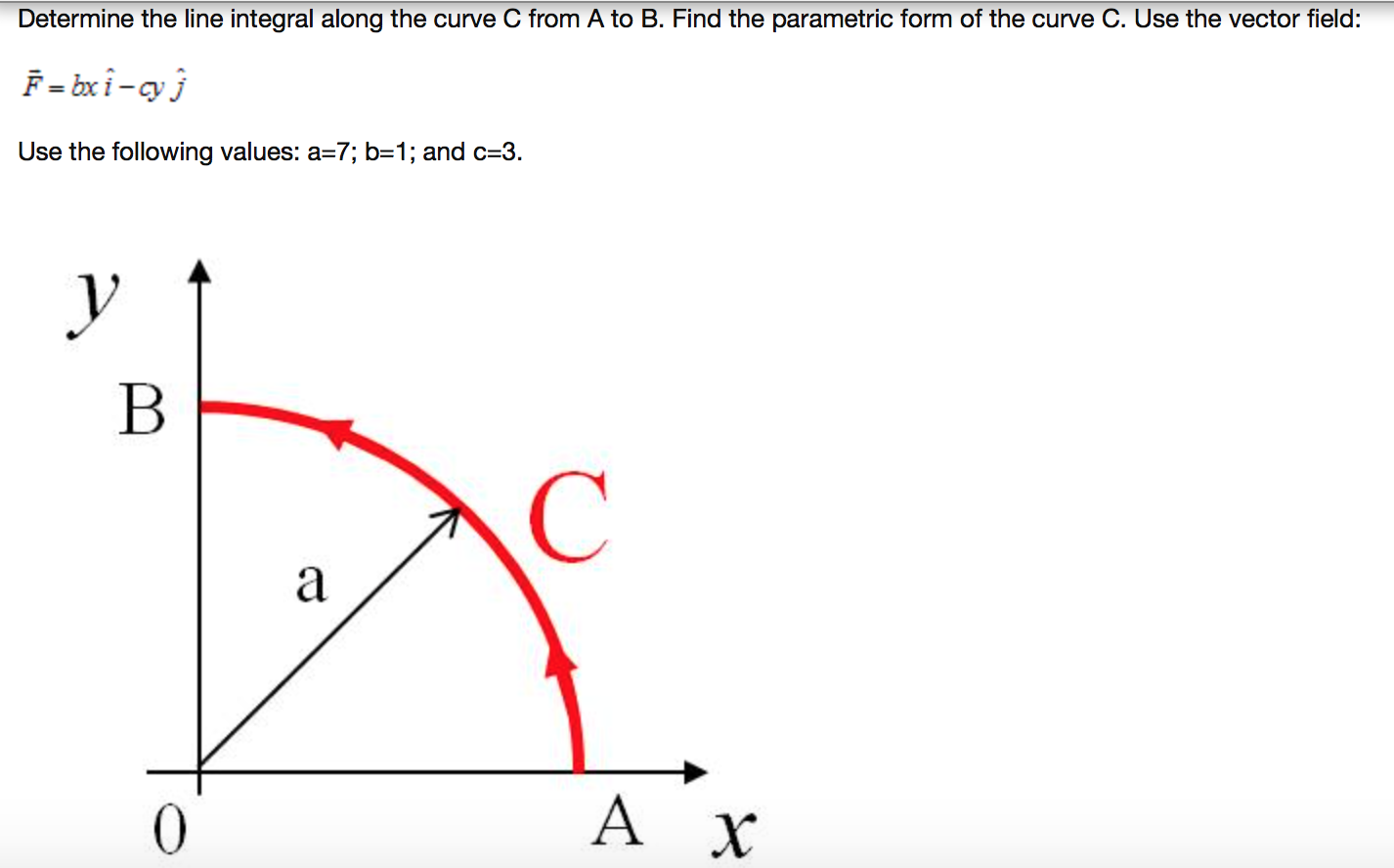 Solved Determine the line integral along the curve C from A | Chegg.com