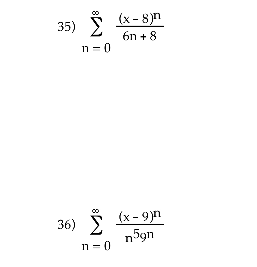 Solved X- 2 6n + 8 n-0 36) | Chegg.com