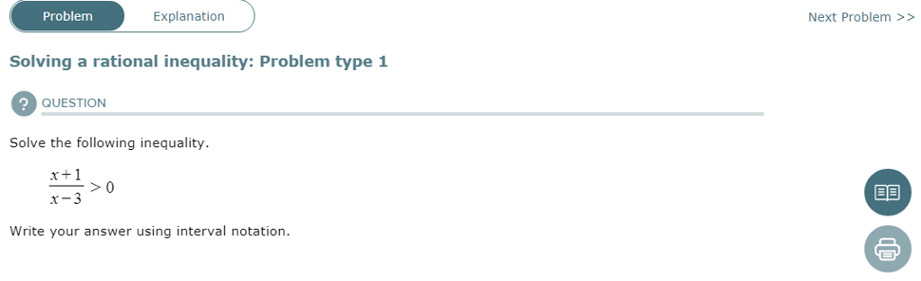 Solved Problem Explanation Next Problem > Solving a rational | Chegg.com