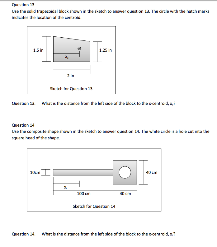 Solved Use the solid trapezoidal block shown in the sketch | Chegg.com