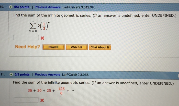 Solved Find the sum of the Infinite geometric series. (If an | Chegg.com