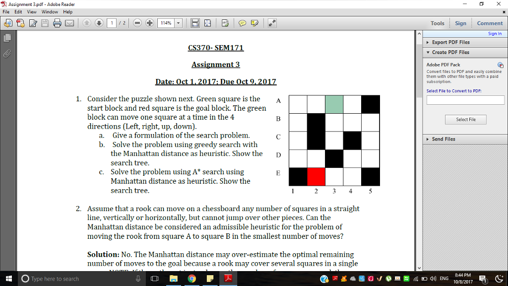 Assignment 3.pdf - Adobe Reader File Edit View Window | Chegg.com