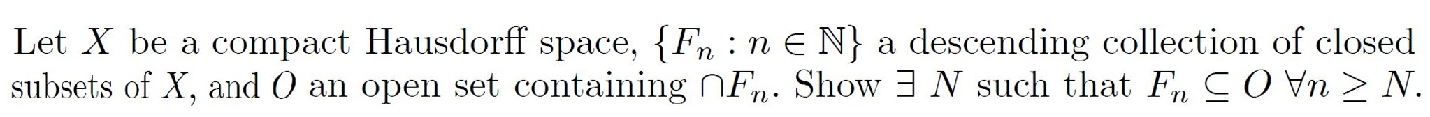 Solved Let X be a compact Hausdorff space, {F_n: n N} a | Chegg.com