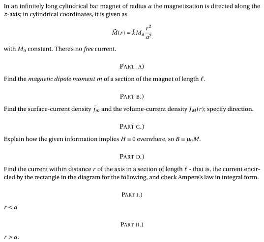 Solved In an infinitely long cylindrical bar magnet of | Chegg.com